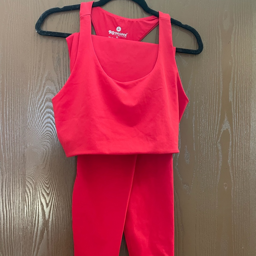 90 Degree Red Bra And Legging Set..Pants Are Large An… - Gem